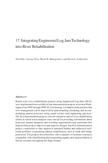 (PDF) Abbe Chapter17 Restoration of Puget Sound Rivers 2003
