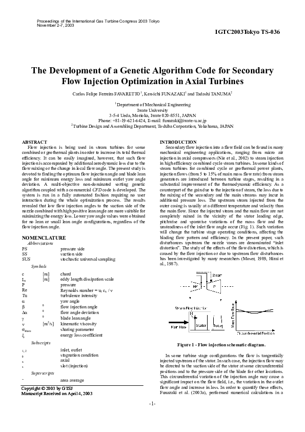 (PDF) The Development of a Genetic Algorithm Code for Secondary Flow ...