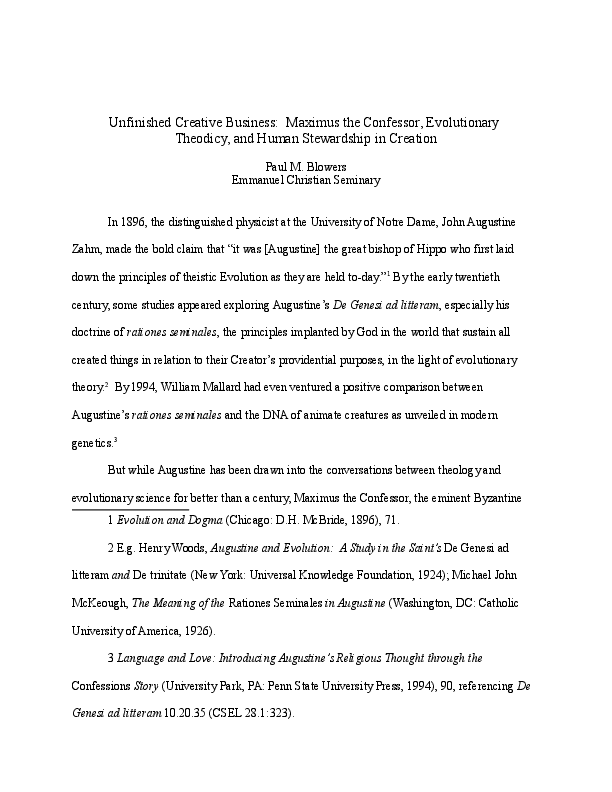 (DOC) "Unfinished Creative Business: Maximus the Confessor ...