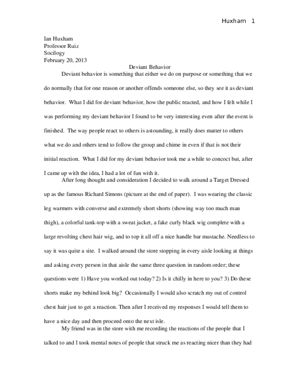 (DOC) Deviant Behavior