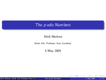 (PDF) The p-adic Numbers | Akhil Mathew - Academia.edu