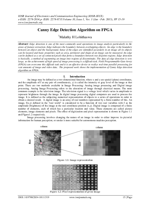 Pdf Canny Edge Detection Algorithm On Fpga Iosr Journals Publish Within 3 Days
