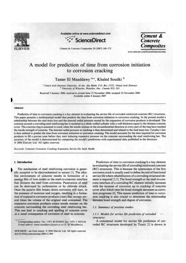 (PDF) a model for prediction time from corrosion initiation to ...