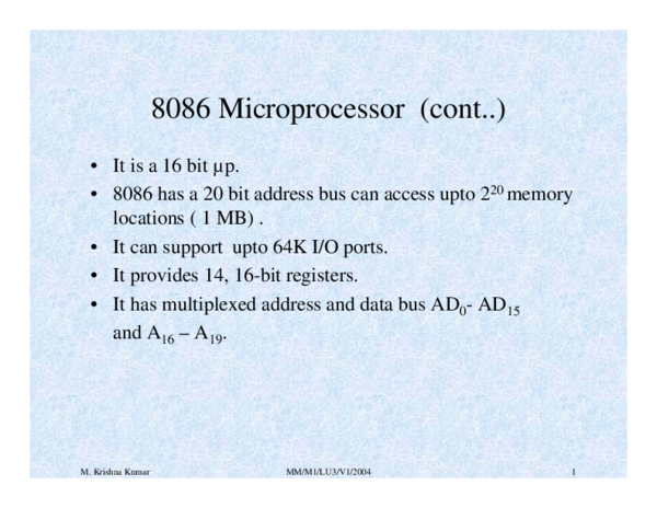 (PDF) Microprocessor 8086