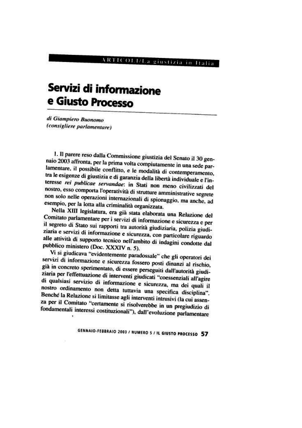 (PDF) La legge sui servizi segreti