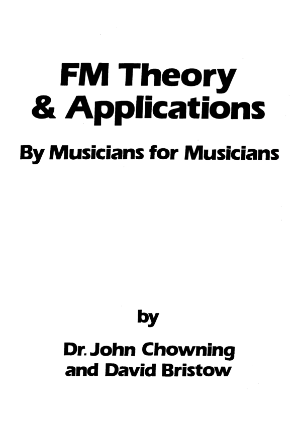 (PDF) Fm Theory and Applications- By Musicians for Musicians