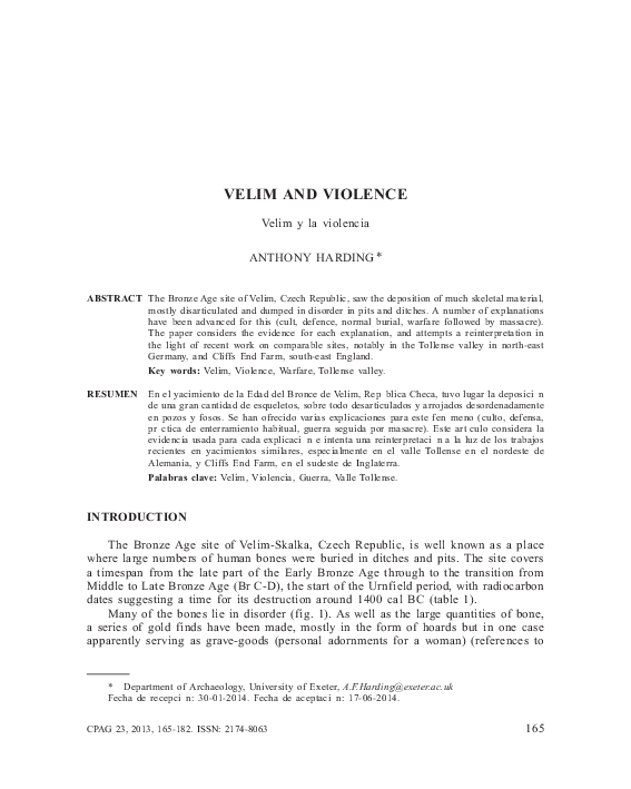 (PDF) Velim and violence