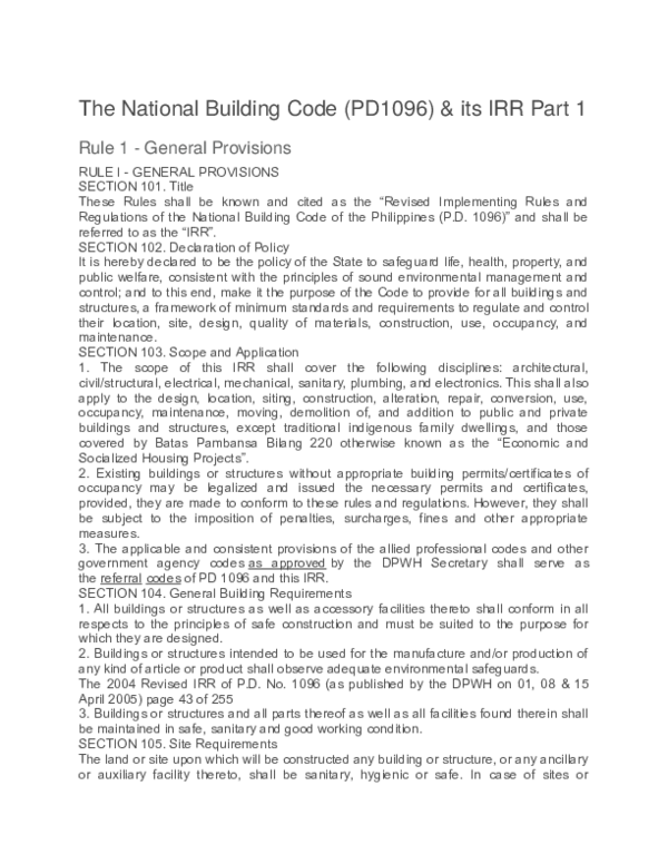 (DOC) The National Building Code
