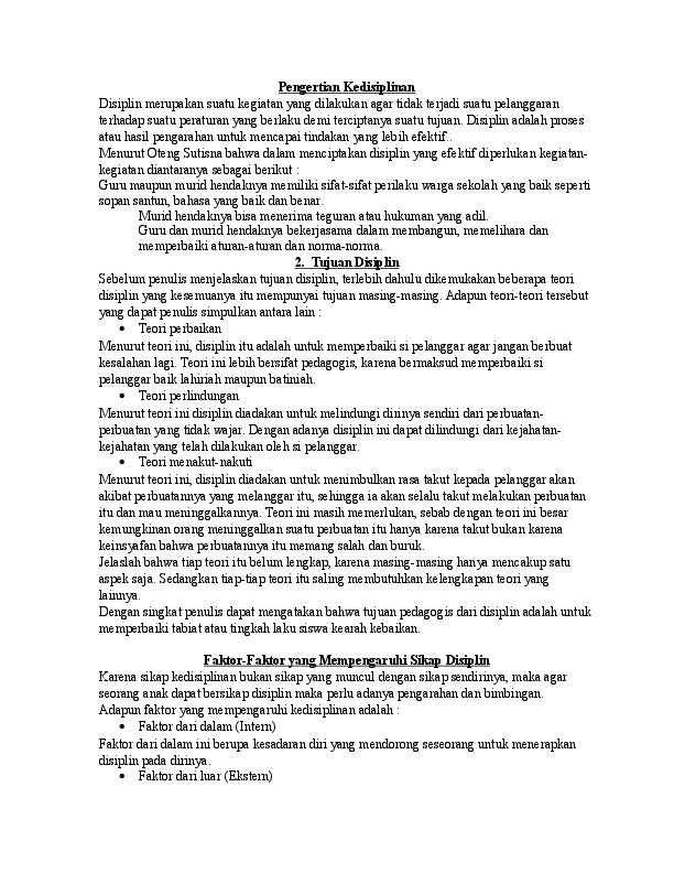 (DOC) Pengertian Kedisiplinan