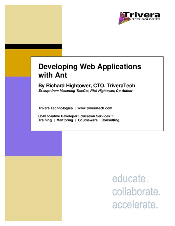 (PDF) Developing Web Applications with Ant Developing Web Applications with Ant