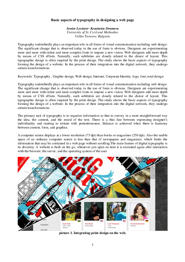 (PDF) Basic aspects of typography in designing a web page