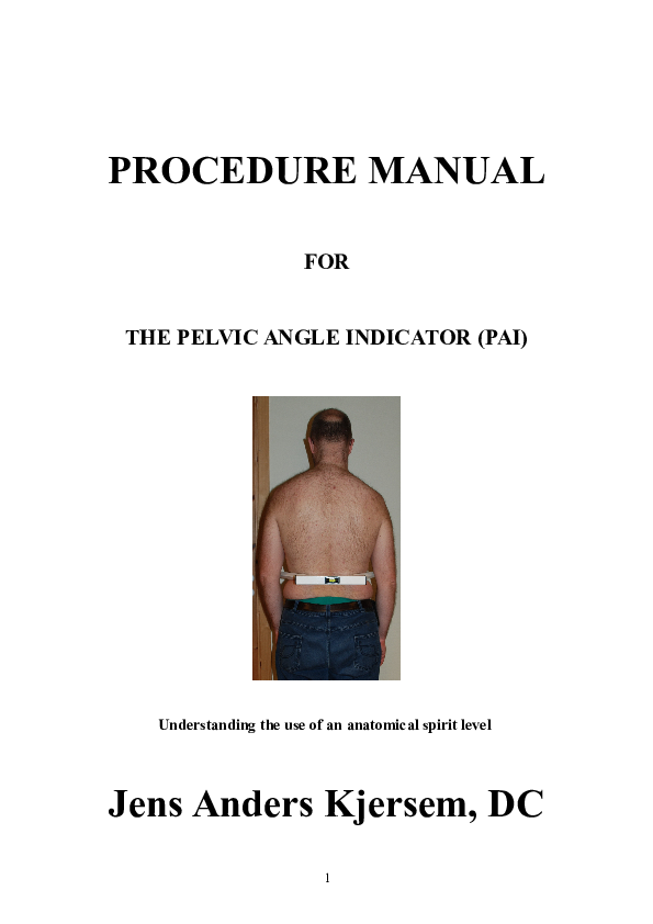 (DOC) Clinical Procedure for an Anatomical Spirit Level: The Pelvic ...