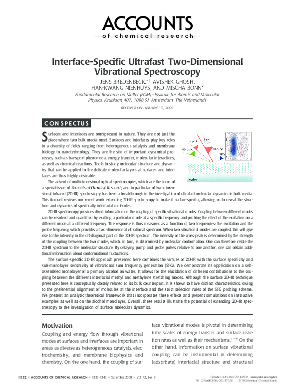 (PDF) Interface-Specific Ultrafast Two-Dimensional Vibrational Spectroscopy