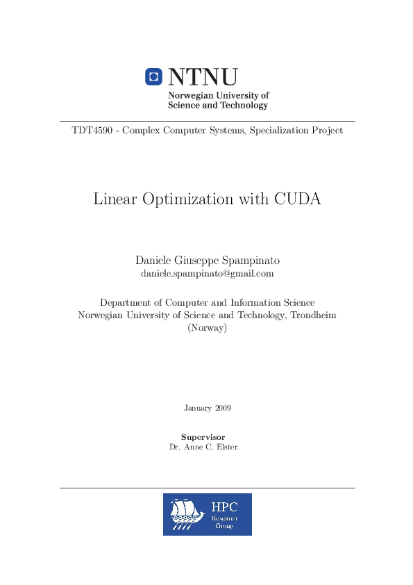 (PDF) Paper Linear Optimization with CUDA
