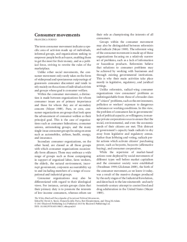 (PDF) Consumer Movement