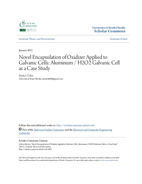 (PDF) Novel Encapsulation of Oxidizer Applied to Galvanic Cells ...