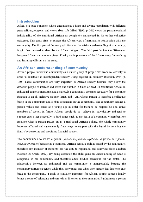 (DOC) An African understanding of community