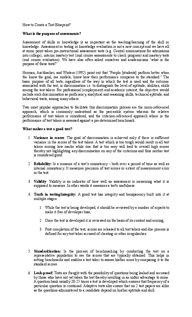 (DOC) How to Create a Test Blueprint