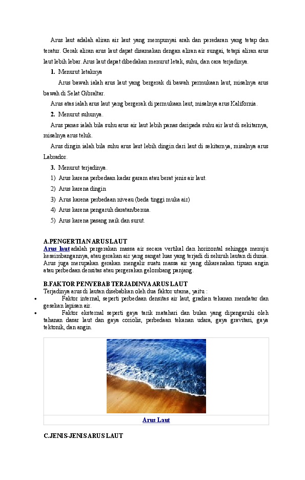 (DOC) ARUS LAUT DUNIA