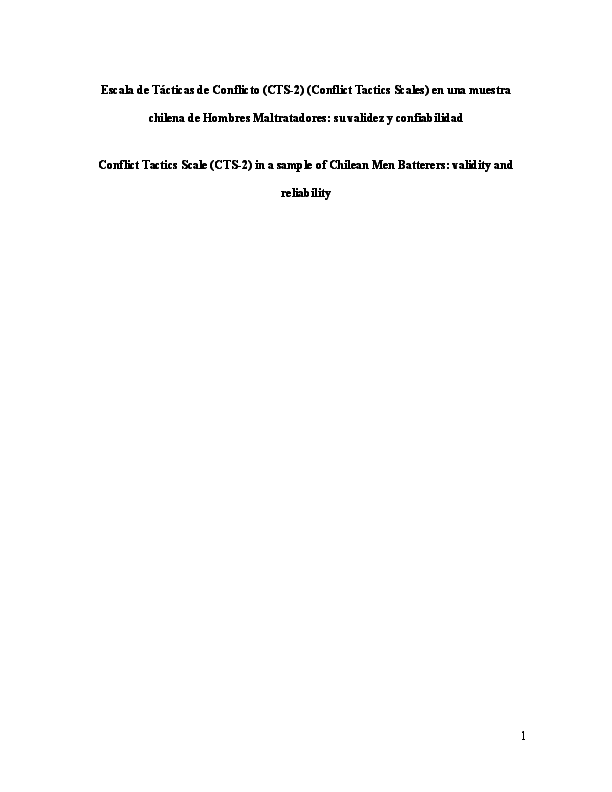 (DOC) Escala de Tácticas de Conflicto (CTS-2) (Conflict Tactics Scales ...