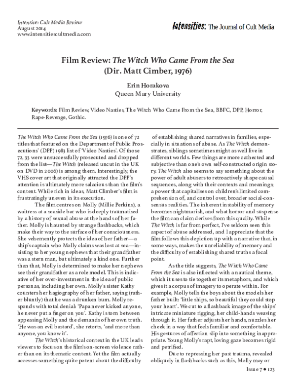 (PDF) FILM REVIEW: THE WITCH WHO CAME FROM THE SEA (DIR. MATT CIMBER, 1976)