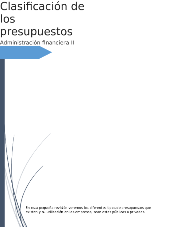 (DOC) Clasificación de los presupuestos El presupuesto
