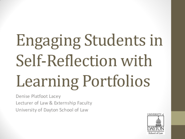 (PDF) Engaging Students in Self-Reflection with Learning Portfolios