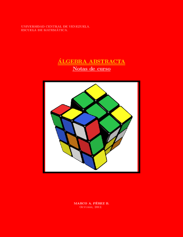 (PDF) Algebra Abstracta Notas de curso