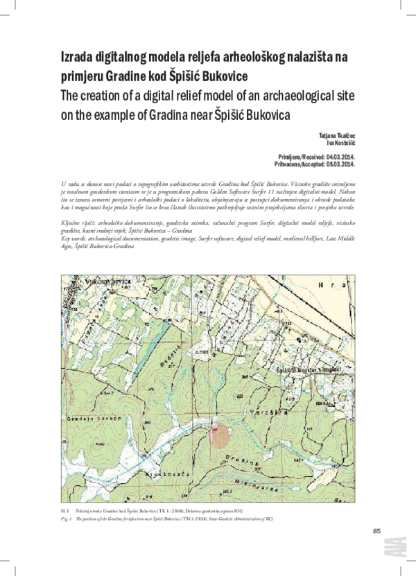 (PDF) Tkalčec, T., Kostešić, I., Izrada digitalnog modela reljefa ...