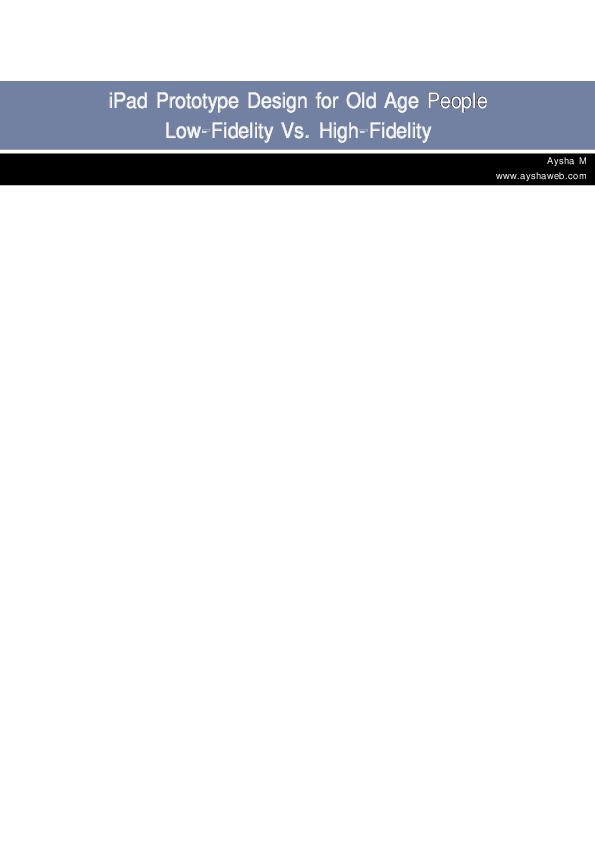 (PDF) iPad User Interface Design for Older People (Low Vs. High ...