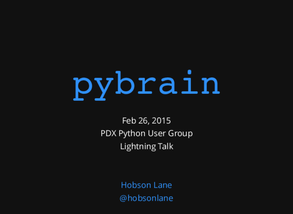 (PDF) PyBrain Lightning Talk