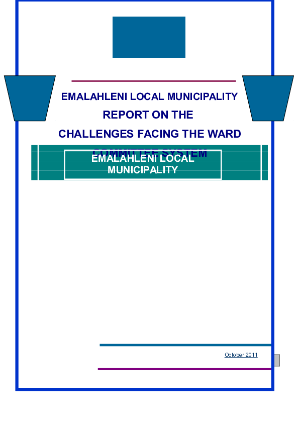 (DOC) Emalahleni Local Municipality Report on Ward Committee Syste