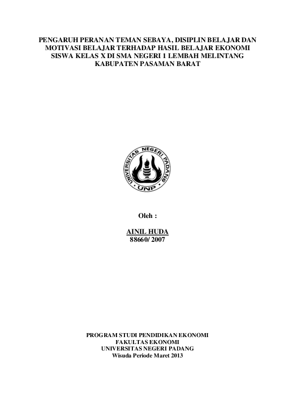 (PDF) hubungan antara disiplin belajar, motivasi belajar dengan hasil belajar