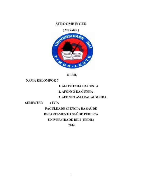 (DOC) STROOMBINGER ( Makalah ) OLEH, NAMA KELOMPOK 7 1. AGOSTINHA DA ...
