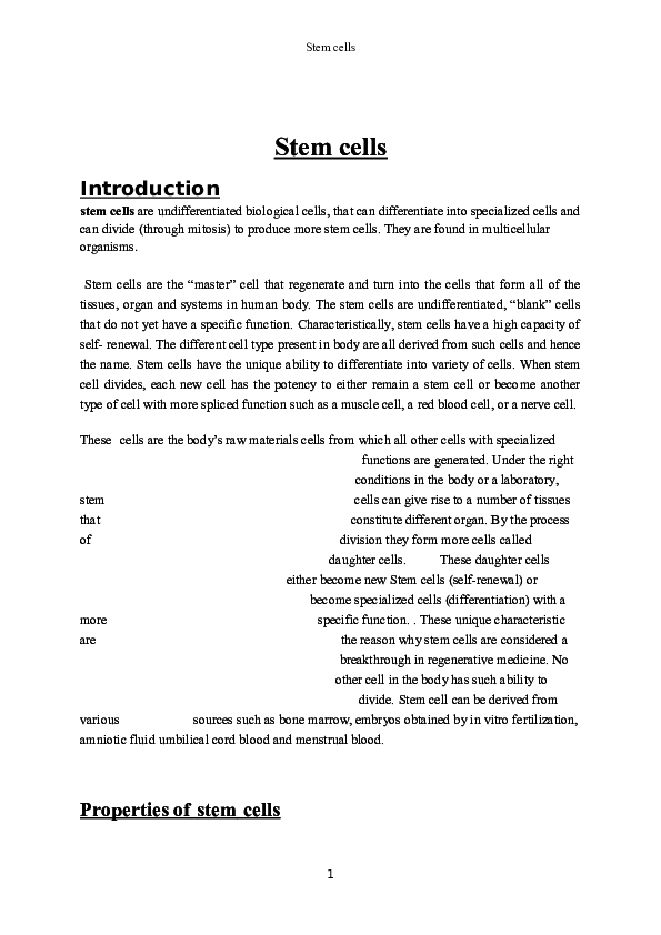 (DOC) Stem cells