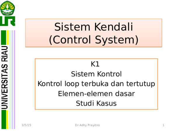 (PPT) Teknik sistem kendali K1