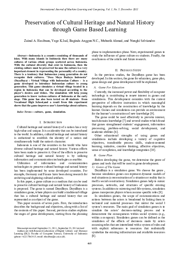 (PDF) Preservation of Cultural Heritage and Natural History through ...