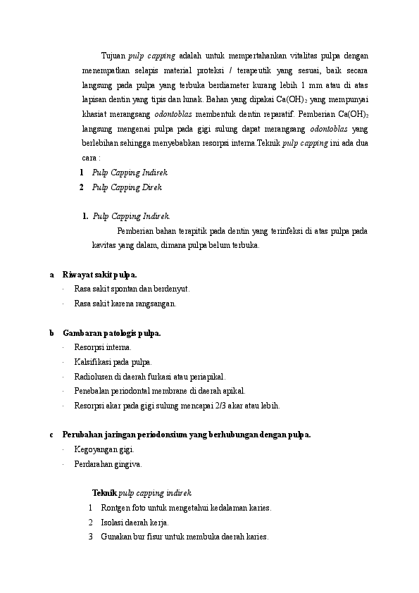 (DOC) Prosedur pulp capping