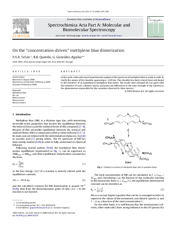 (PDF) On the " concentration-driven " methylene blue dimerization