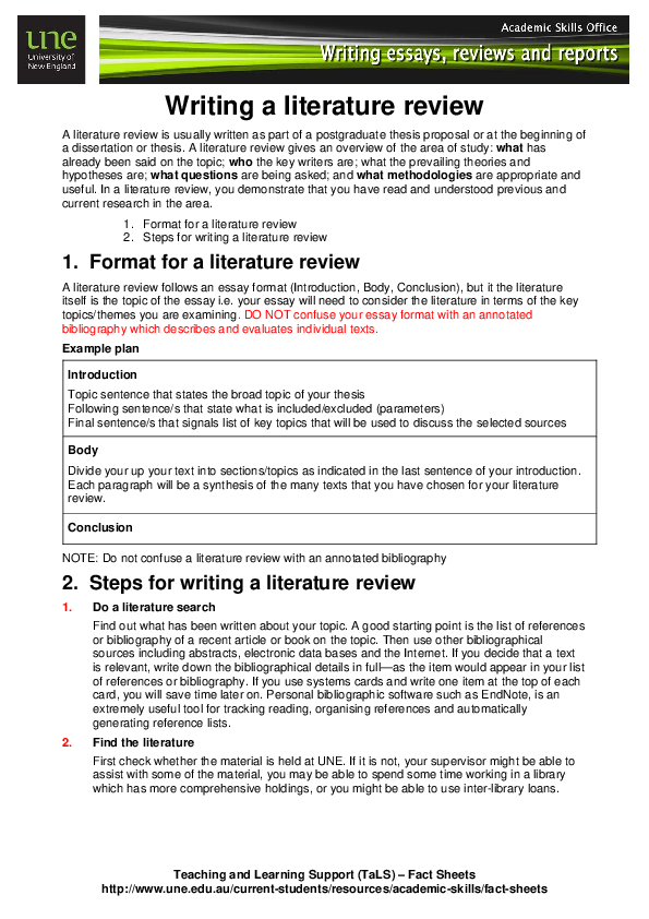 literature review conclusion examples