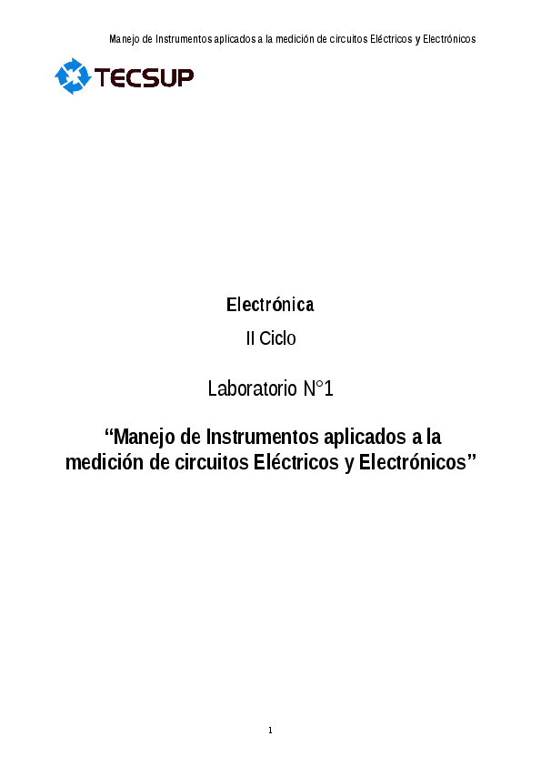 (DOC) Electrónica II Ciclo Laboratorio N°1 " Manejo de Instrumentos aplicados a la medición de ...