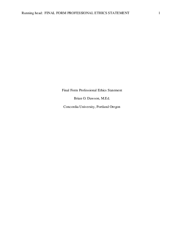 (PDF) Final Form Professional Ethics Statement