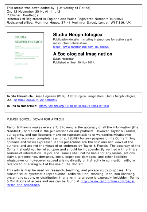 (PDF) INVITATION TO SOCIOLOGY WEEK 1 - FULL NOTES: INTRODUCING THE ...