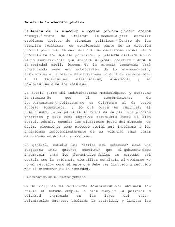(DOC) Teoría de la elección pública