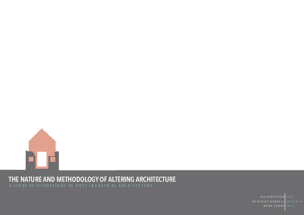 (PDF) The nature and methodology of altering architecture