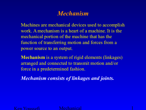 (PPT) mechanisms of machines