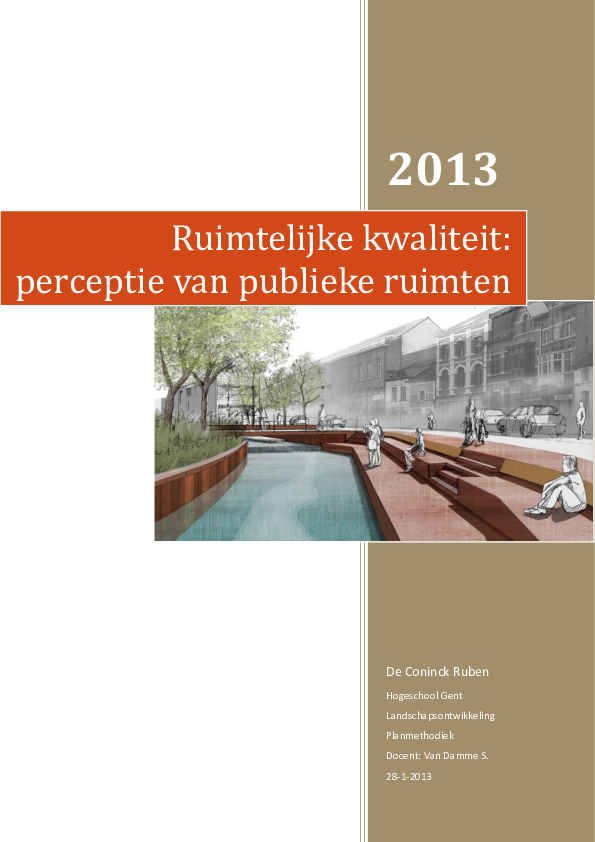 (PDF) Ruimtelijke kwaliteit: perceptie van publieke ruimten