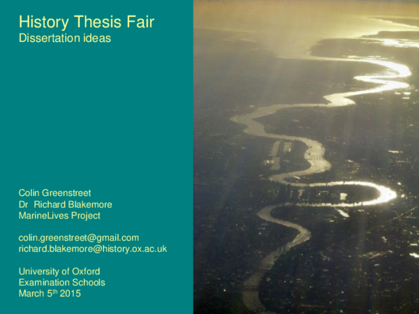 (PDF) History Thesis Fair: Dissertation Ideas: University of Oxford ...