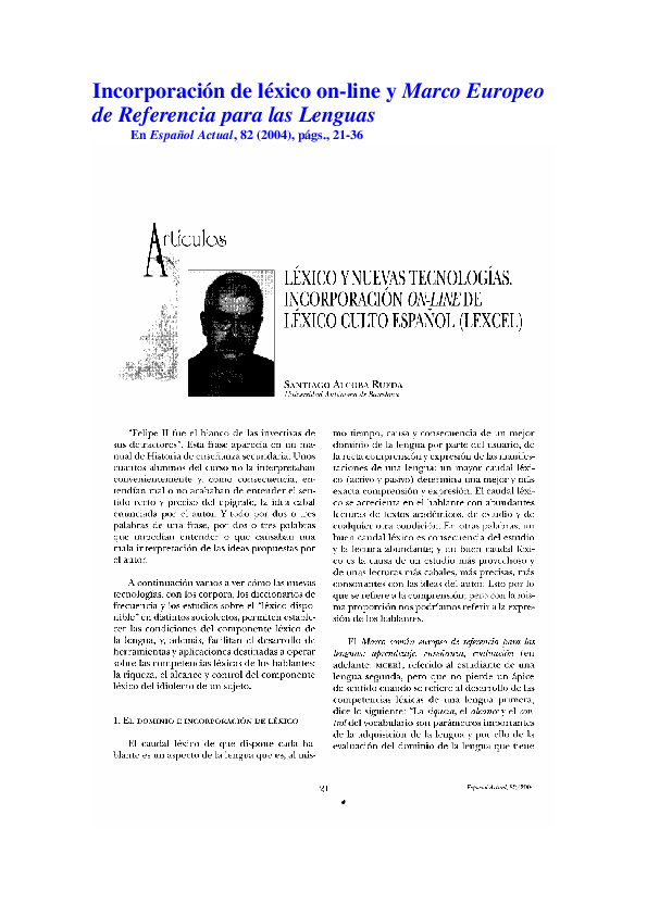 (PDF) “Léxico y Nuevas Tecnologías. Incorporación on-line de léxico ...