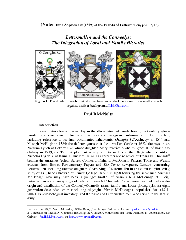 (PDF) Lettermullen and the Conneelys: The Integration of Local and ...